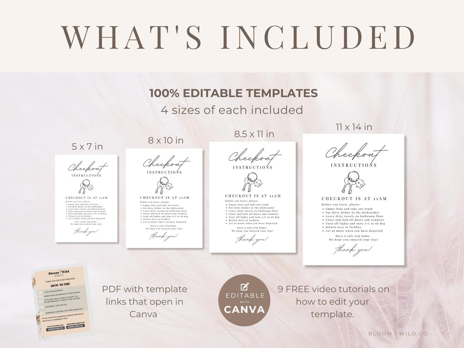 Airbnb Check Out List, Airbnb Check Out Instructions Sign Canva ...