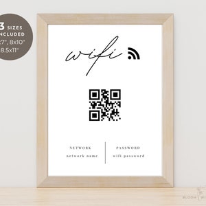 Wifi Qr Code for Airbnb, Wifi QR Code Editable Canva Template, Wifi ...