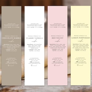 Mini Cake Label Template, Labels for Mini Loaf Cake, Cake Ingredients ...