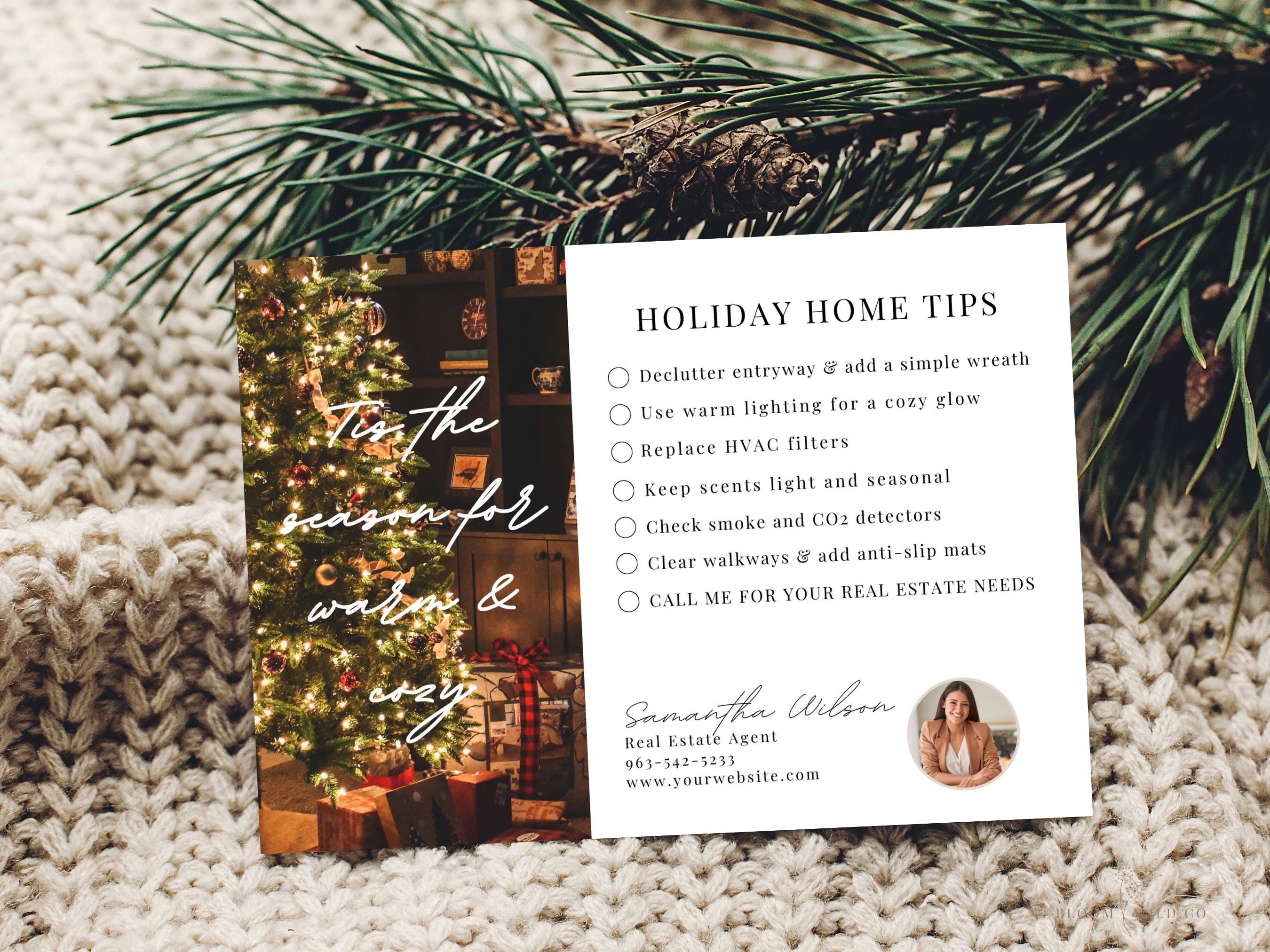 Holiday Home Tips Realtor Postcard, Christmas Real Estate Marketing ...