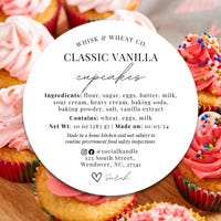 Printable Blueberry Muffin Labels Set - Square Round Wrap Band & Tag ...