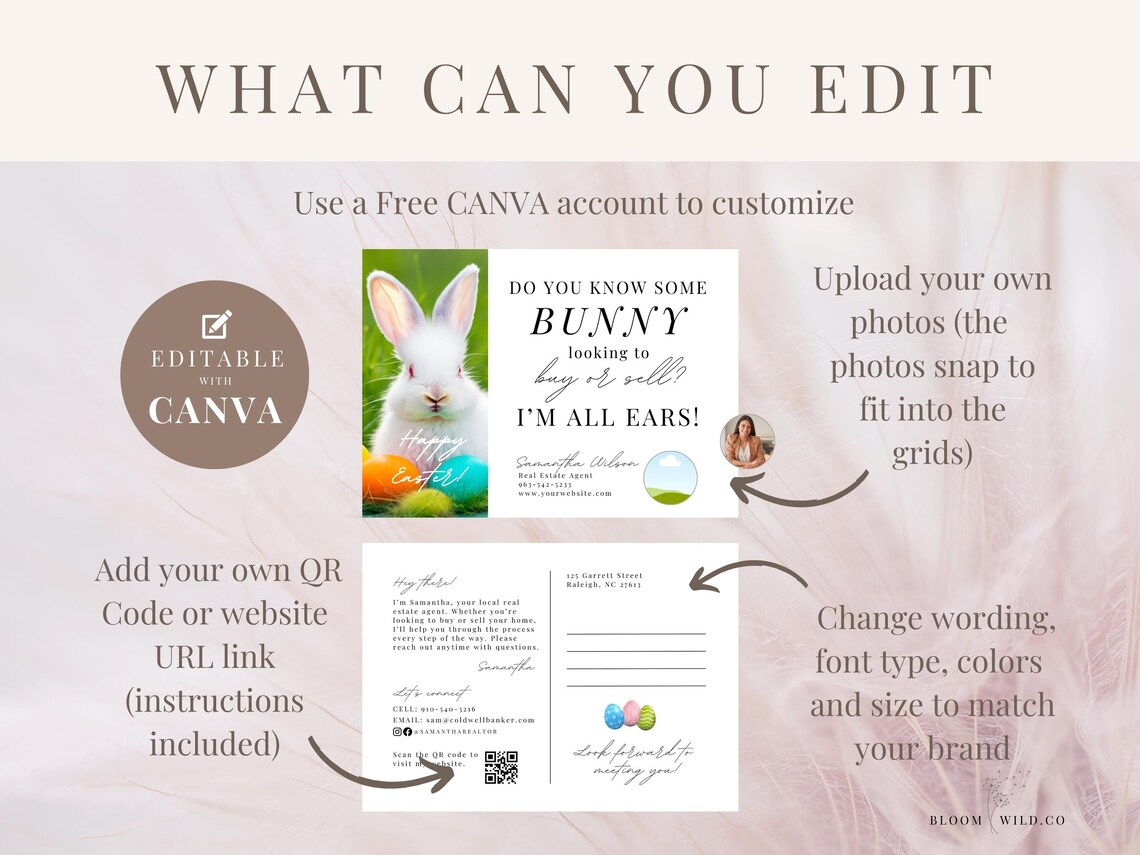 Easter Real Estate Postcards, Easter Realtor Farming Canva Template ...
