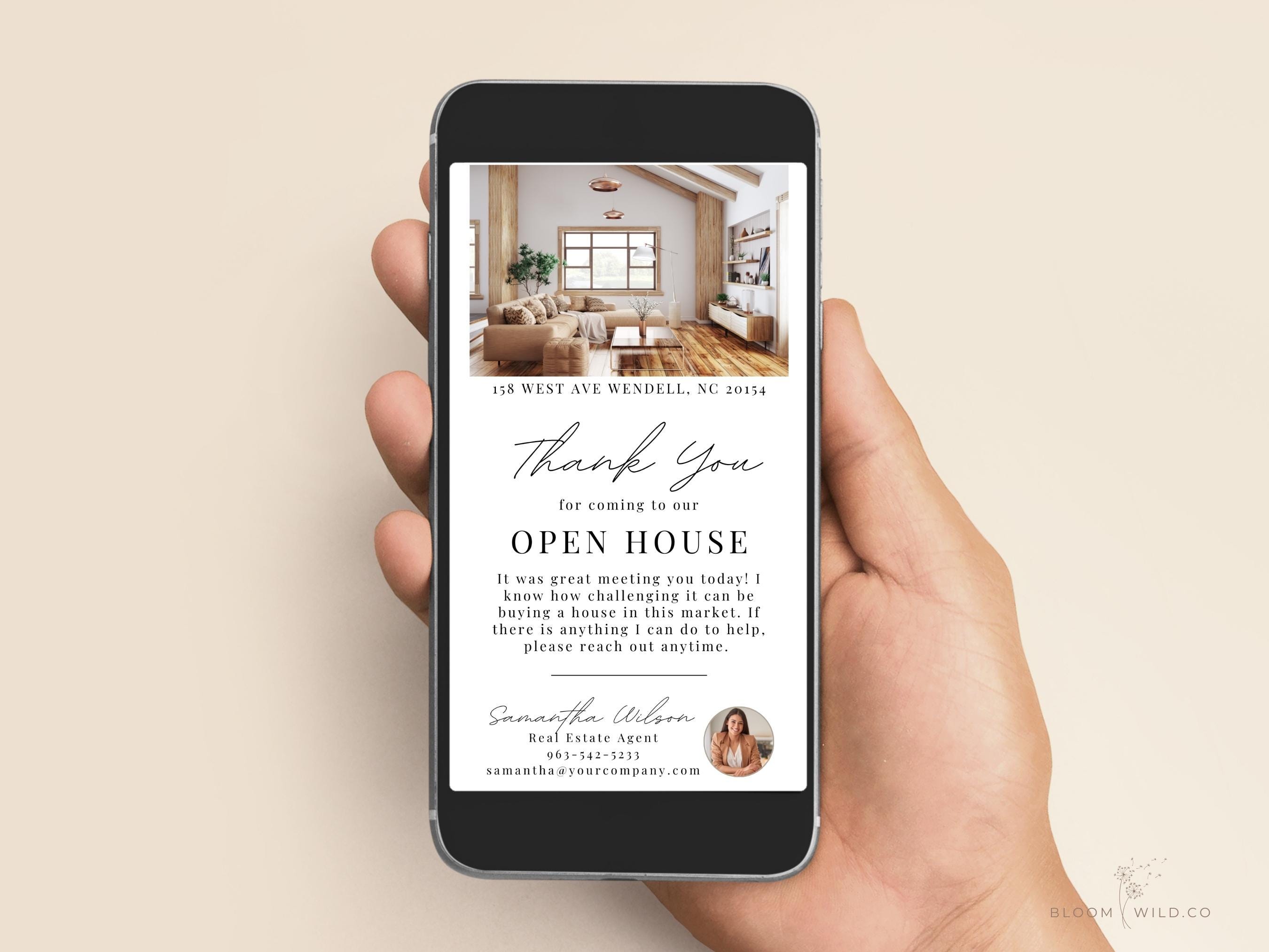 Real Estate Open House Thank You, Open House Thank You Text, Thanks for ...