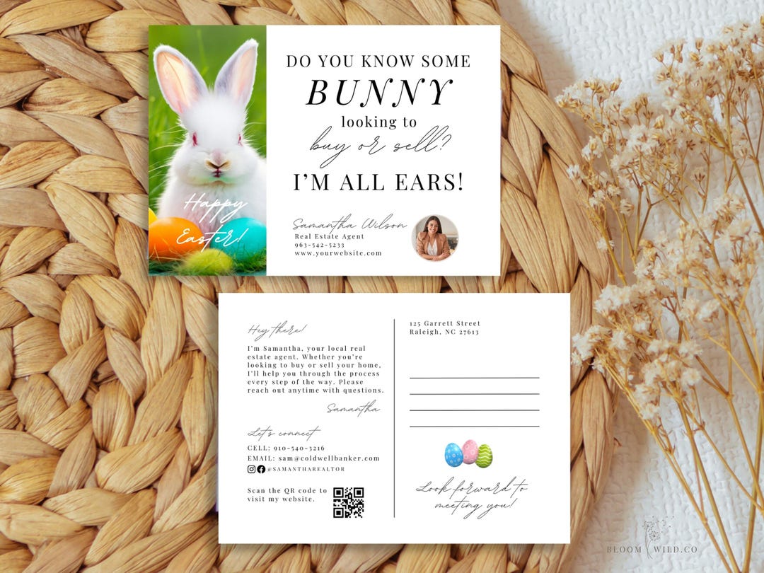 Easter Real Estate Postcards, Easter Realtor Farming Canva Template ...