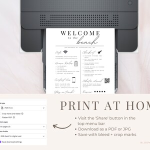 Airbnb Welcome Sign Template for Beach House, Coastal Air Bnb Welcome ...