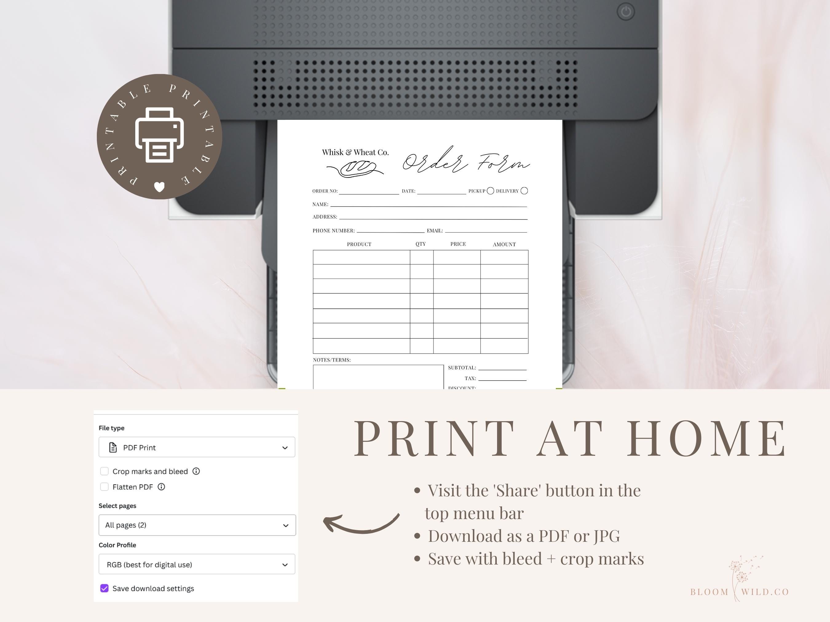 Home Bakery Order Form Template, Bakers Order Form, Sourdough Pre Order ...