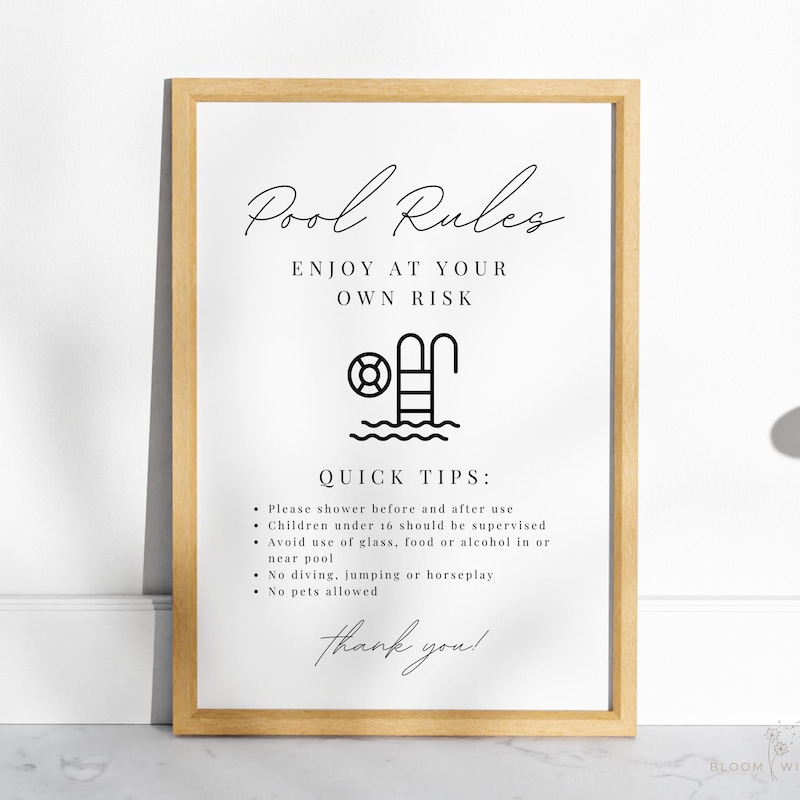 Pool Rules Sign - Etsy