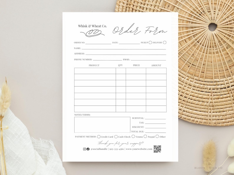 Home Bakery Order Form Template, Bakers Order Form, Sourdough Pre Order ...