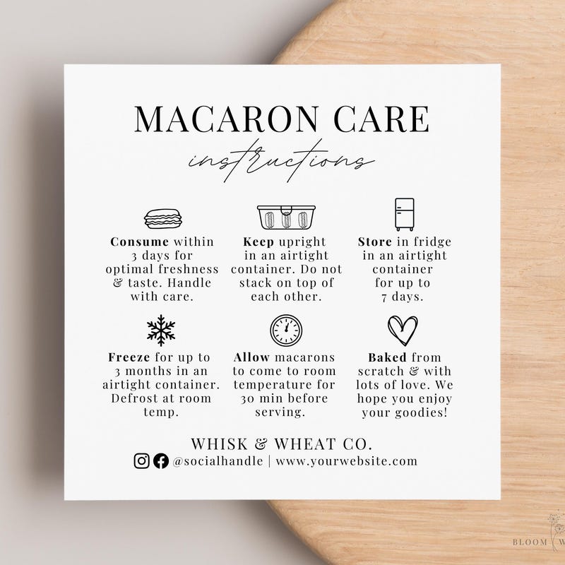 Macaron Labels Template - Etsy