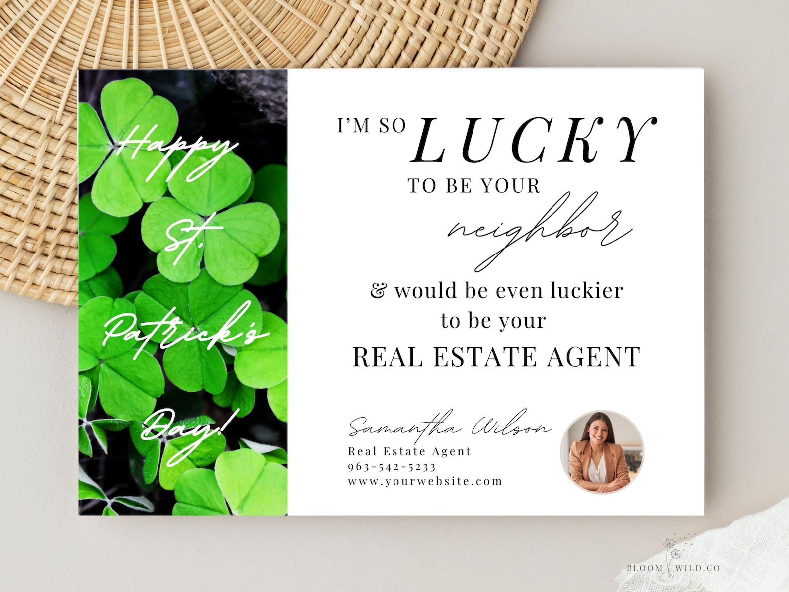 March Real Estate Postcard, St Patricks Day Realtor Farming Template ...