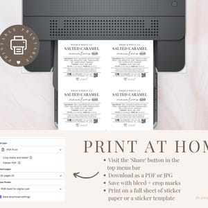 Macaron Bakery Label Template, Macarons Ingredients List, Cottage Food ...