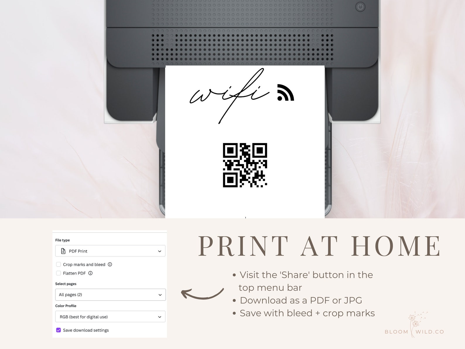 Wifi Qr Code for Airbnb, Wifi QR Code Editable Canva Template, Wifi ...