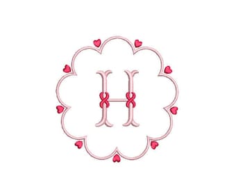 Scalloped With Dots Monogram Frame 3 Sizes Classic Preppy Machine ...