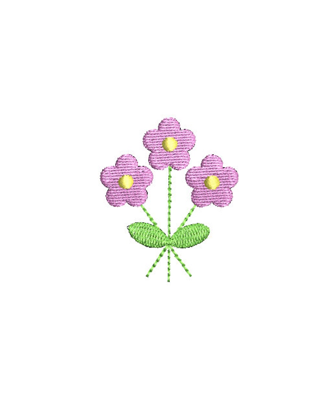 Mini-daisy Flower Bunch Design 5 Sizes Machine Embroidery Design PES ...