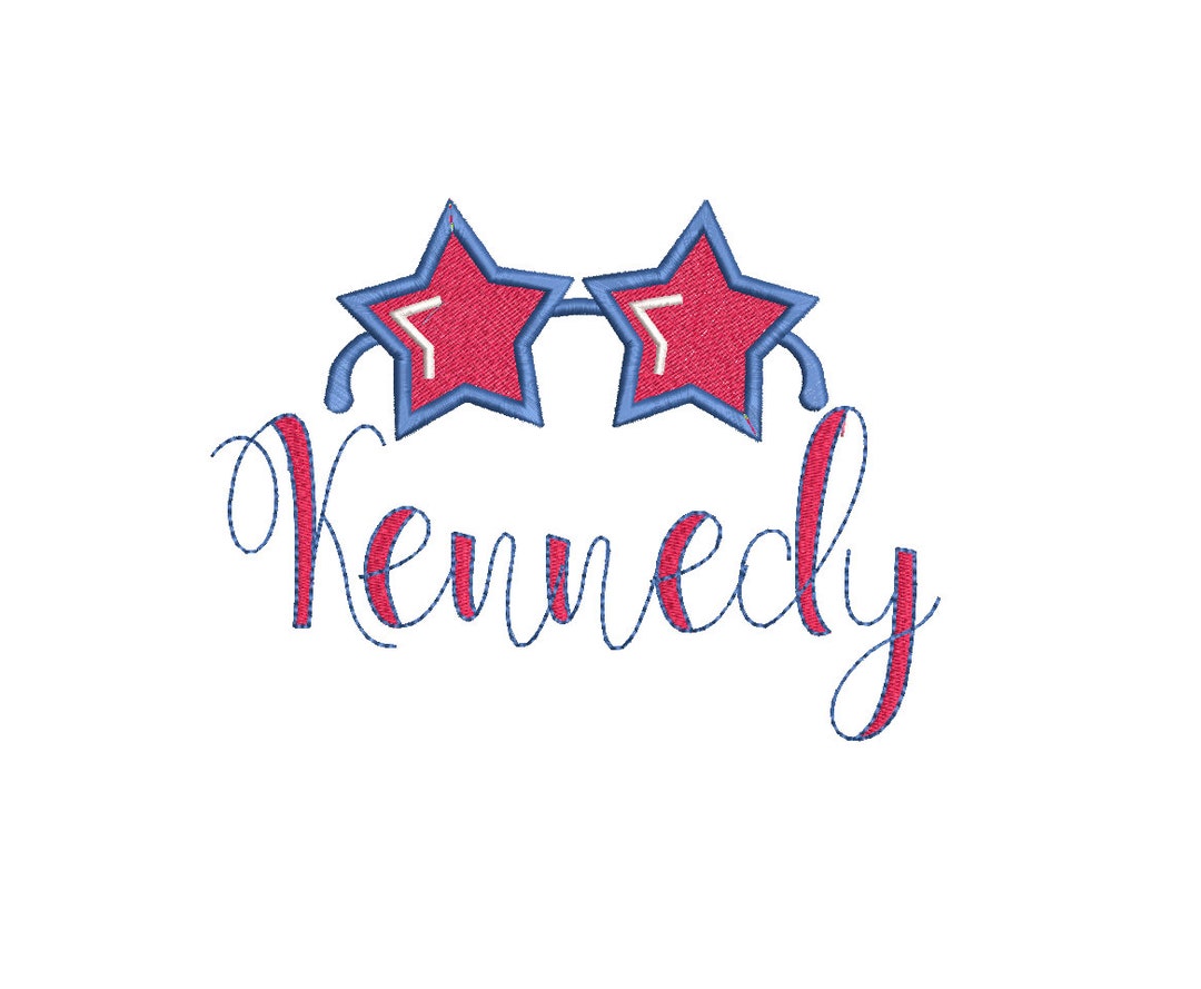 Star Sunglasses Machine Embroidery Design: Mini Incl, 6 Sizes, PES DST ...