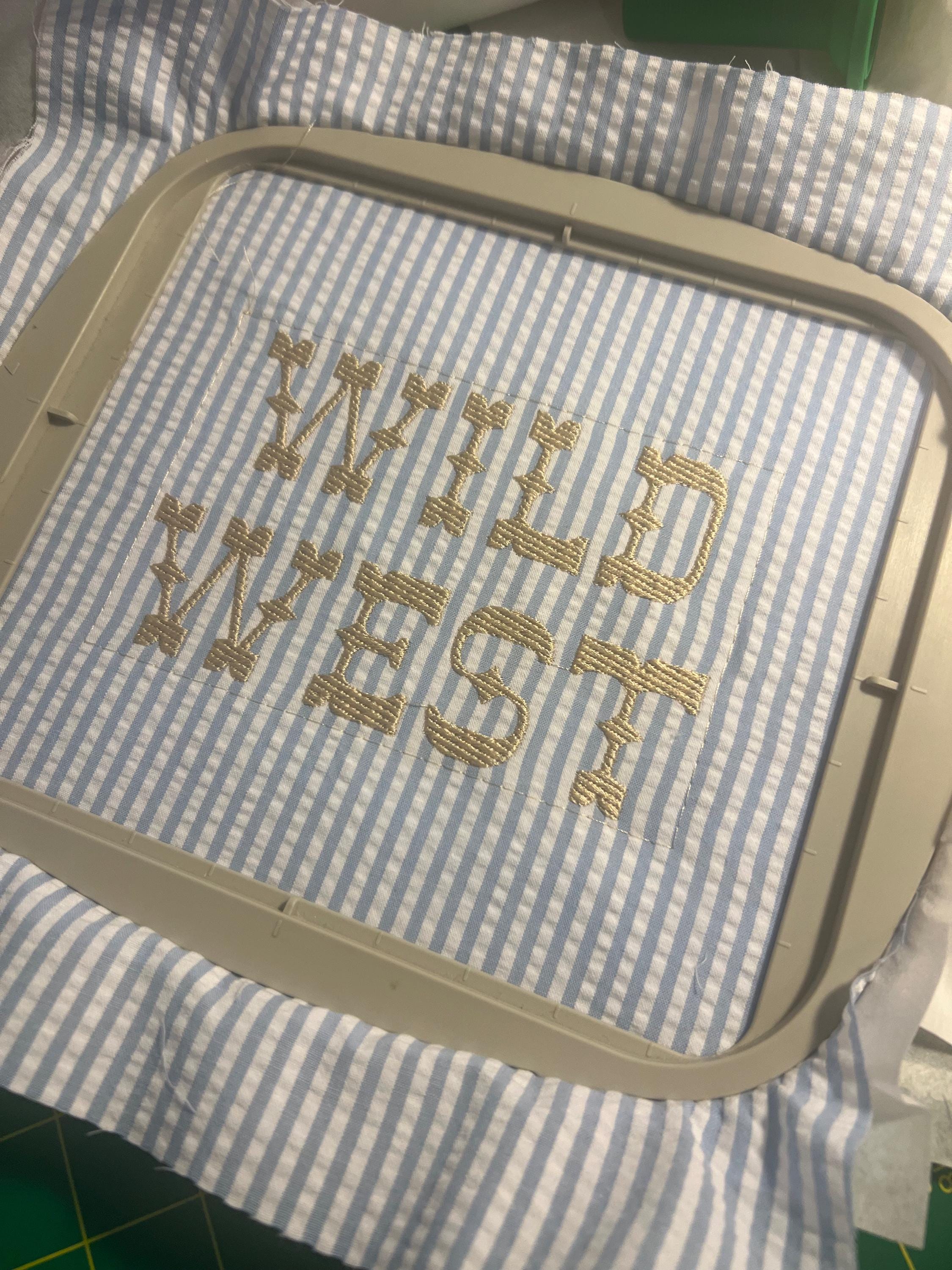 Wild West Western Font Rope Fill Two Color Outlined All Caps Machine ...