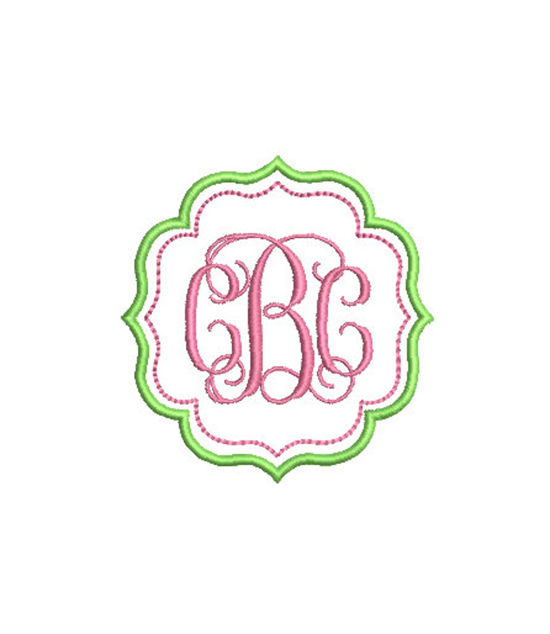 Preppy Double Frame Monogram Machine Embroidery Design, 7 Sizes, PES ...