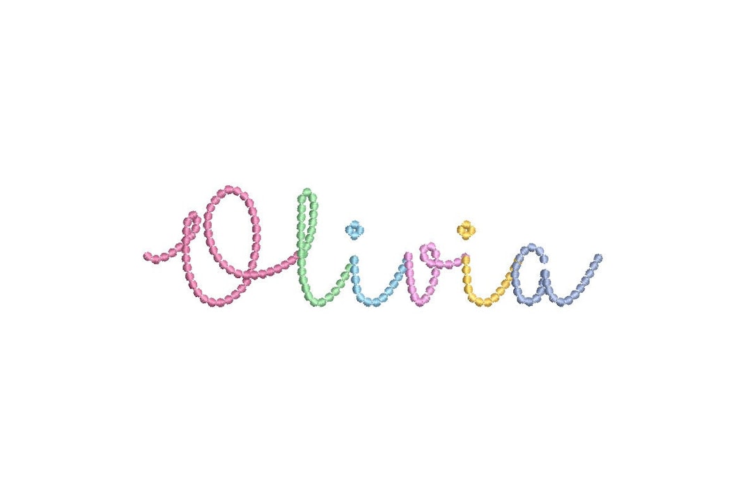 Pearl Beaded Script Font All Caps Machine Embroidery Design 5 Sizes BX ...