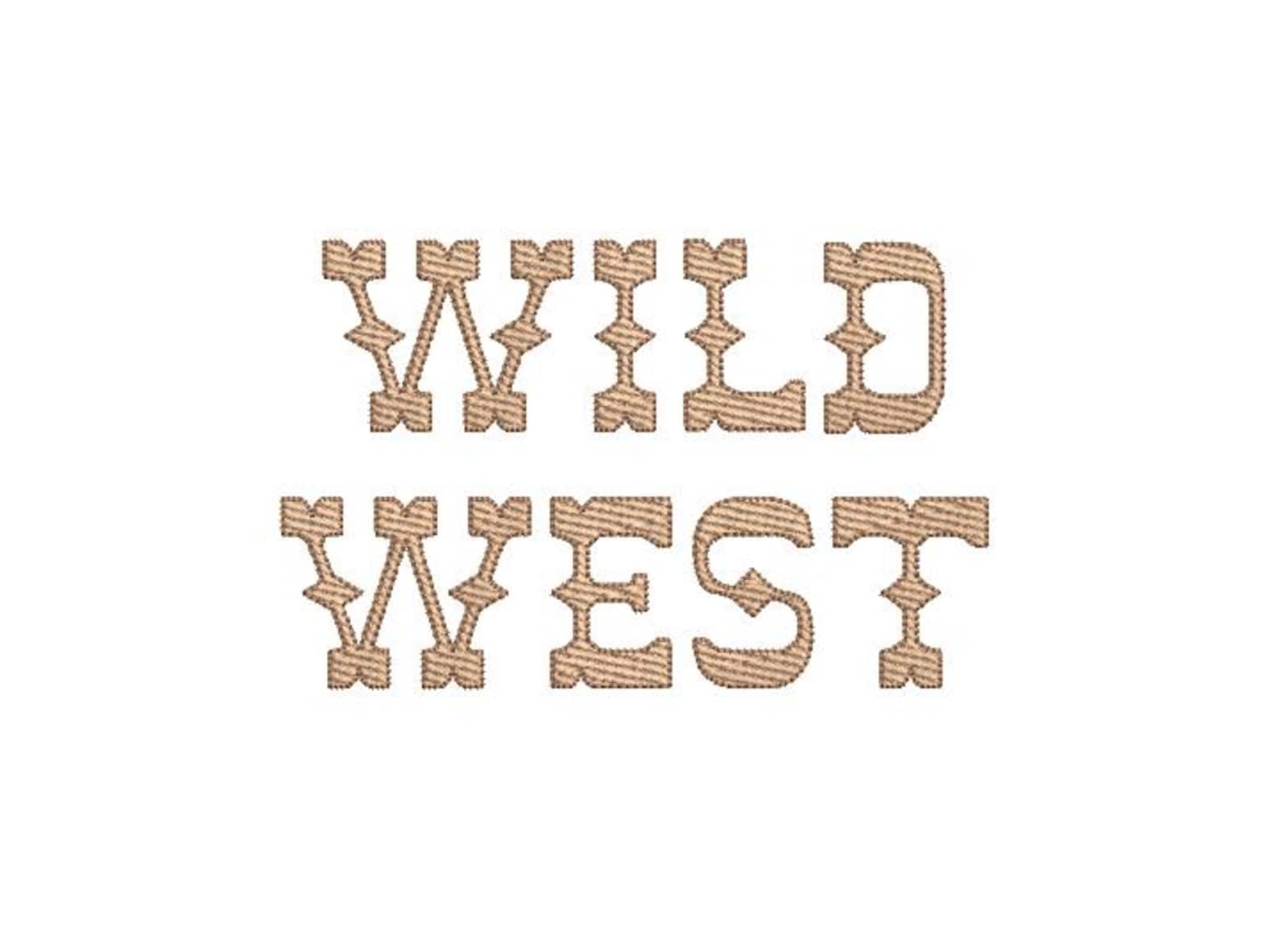 Wild West Western Font Rope Fill Two Color Outlined All Caps Machine ...