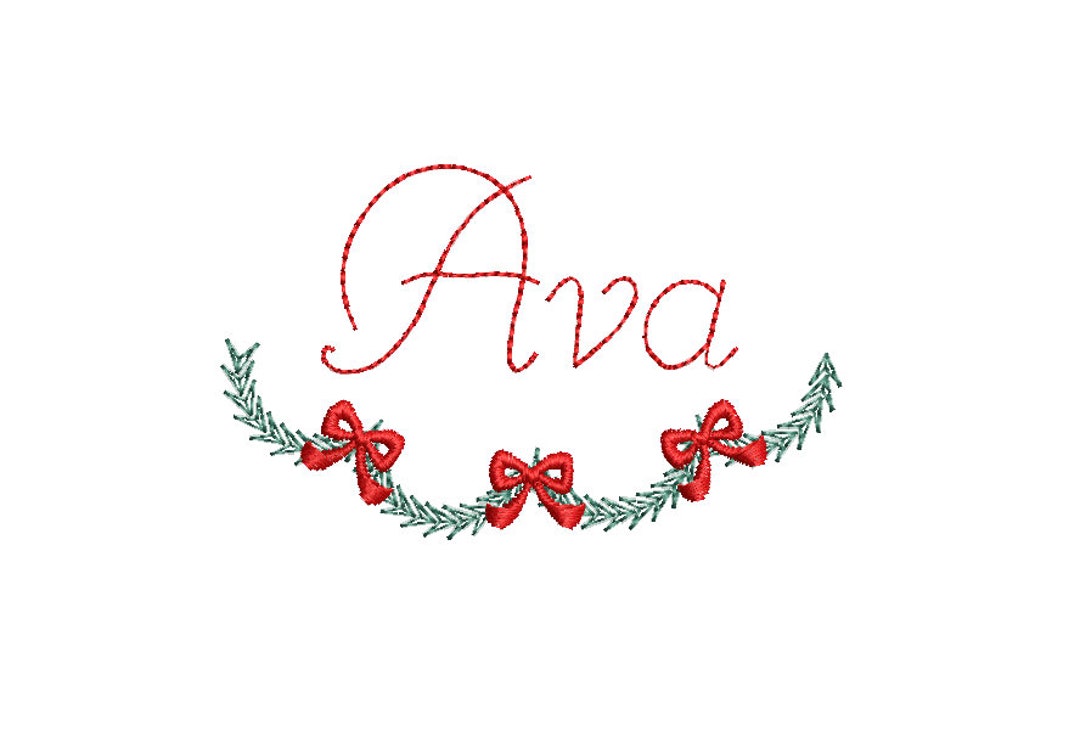 Draped Christmas Garland With Bows Frame 4 Sizes Classic Preppy Machine ...