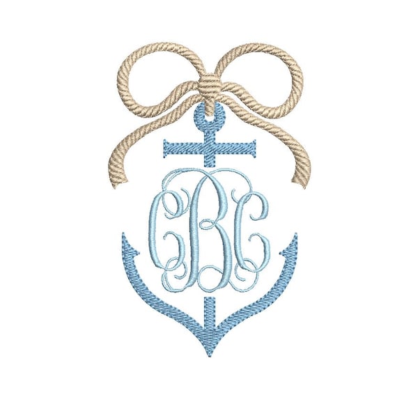 Anchor Monogram Embroidery Design - Etsy