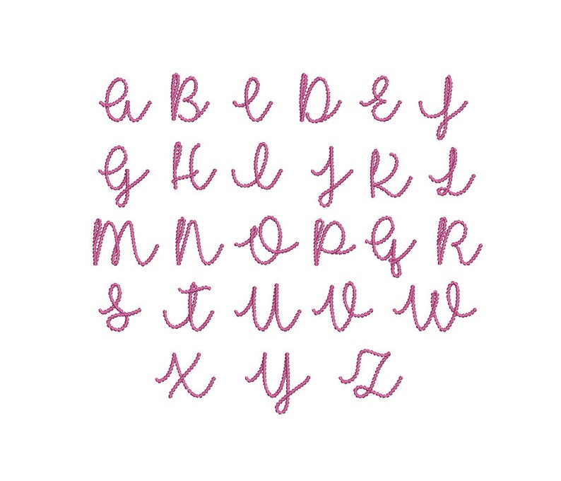 Pearl Beaded Script Font All Caps Machine Embroidery Design 5 Sizes BX ...