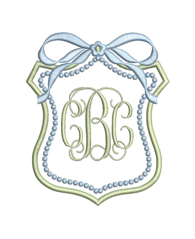 Heirloom Crest Monogram Frame, Machine Embroidery Design, 5 Sizes, PES ...