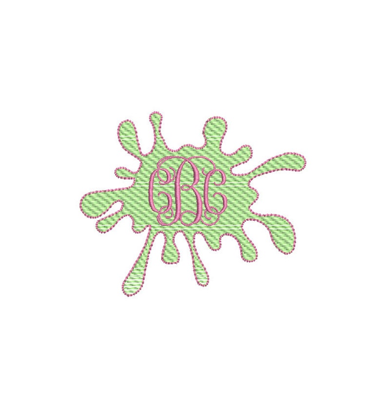 Paint Splatter Monogram Name Frame Embroidery Design Machine - Etsy