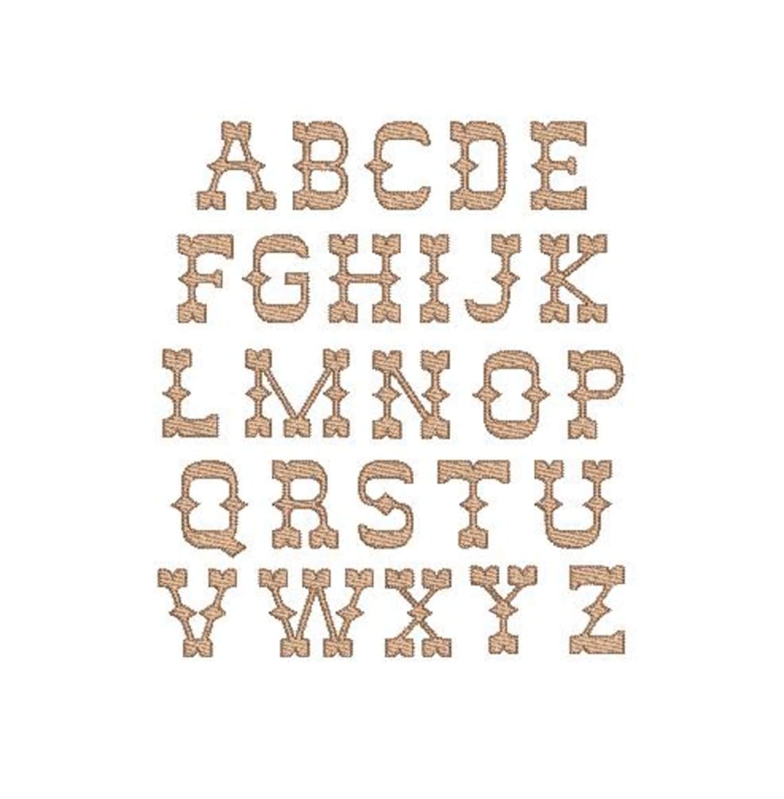 Wild West Western Font Rope Fill Two Color Outlined All Caps Machine ...