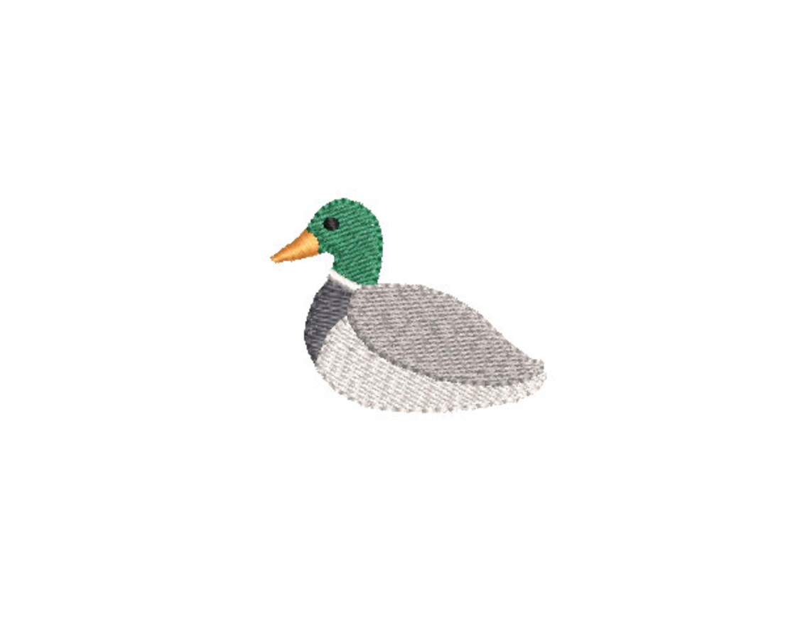 Mallard Duck Single Machine Embroidery Design, 5 Sizes, PES DST JEF ...