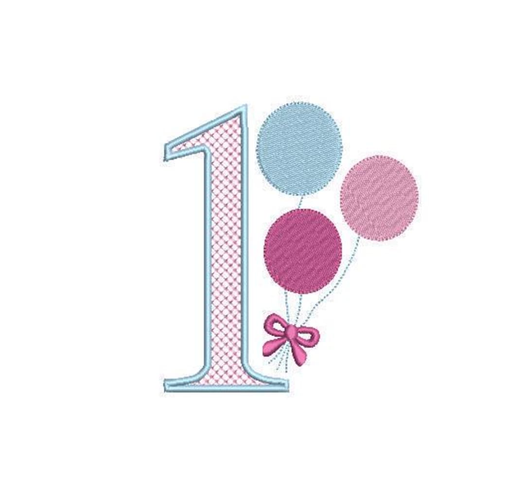 1st Birthday Girl Party Balloons , Machine Embroidery Design, 5 Sizes ...