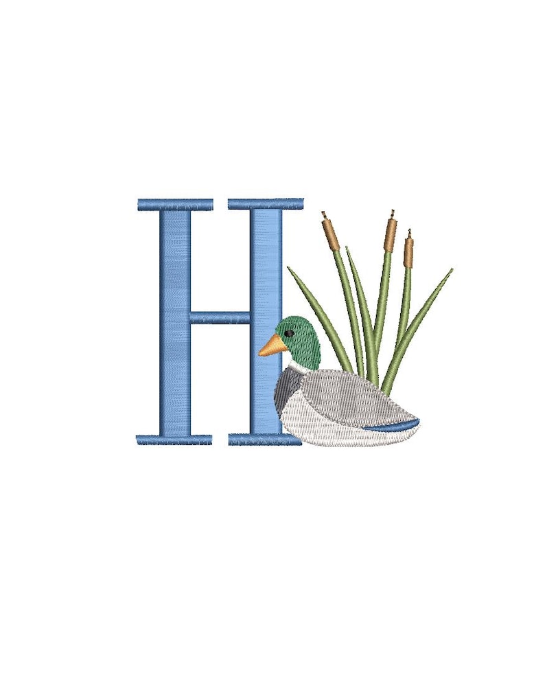 Mallard Duck Cattails Reeds Design, for Machine Embroidery, 5 Sizes ...