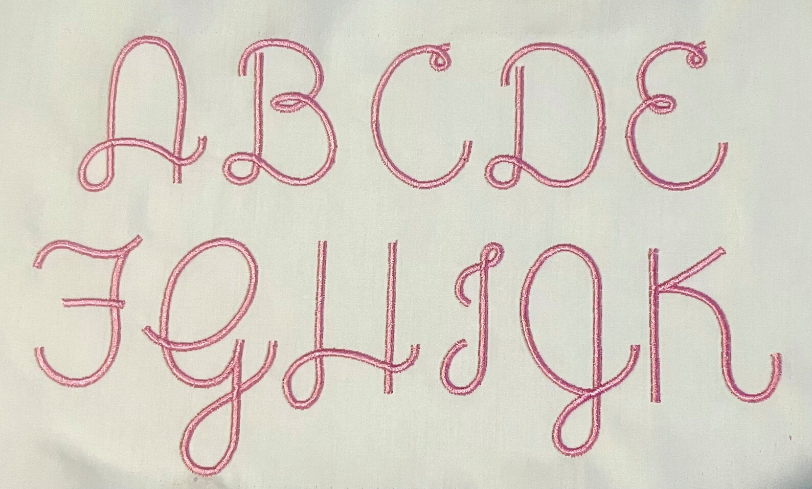 Satin Script Cursive Font Machine Embroidery Design 3 Sizes BX PES DST ...