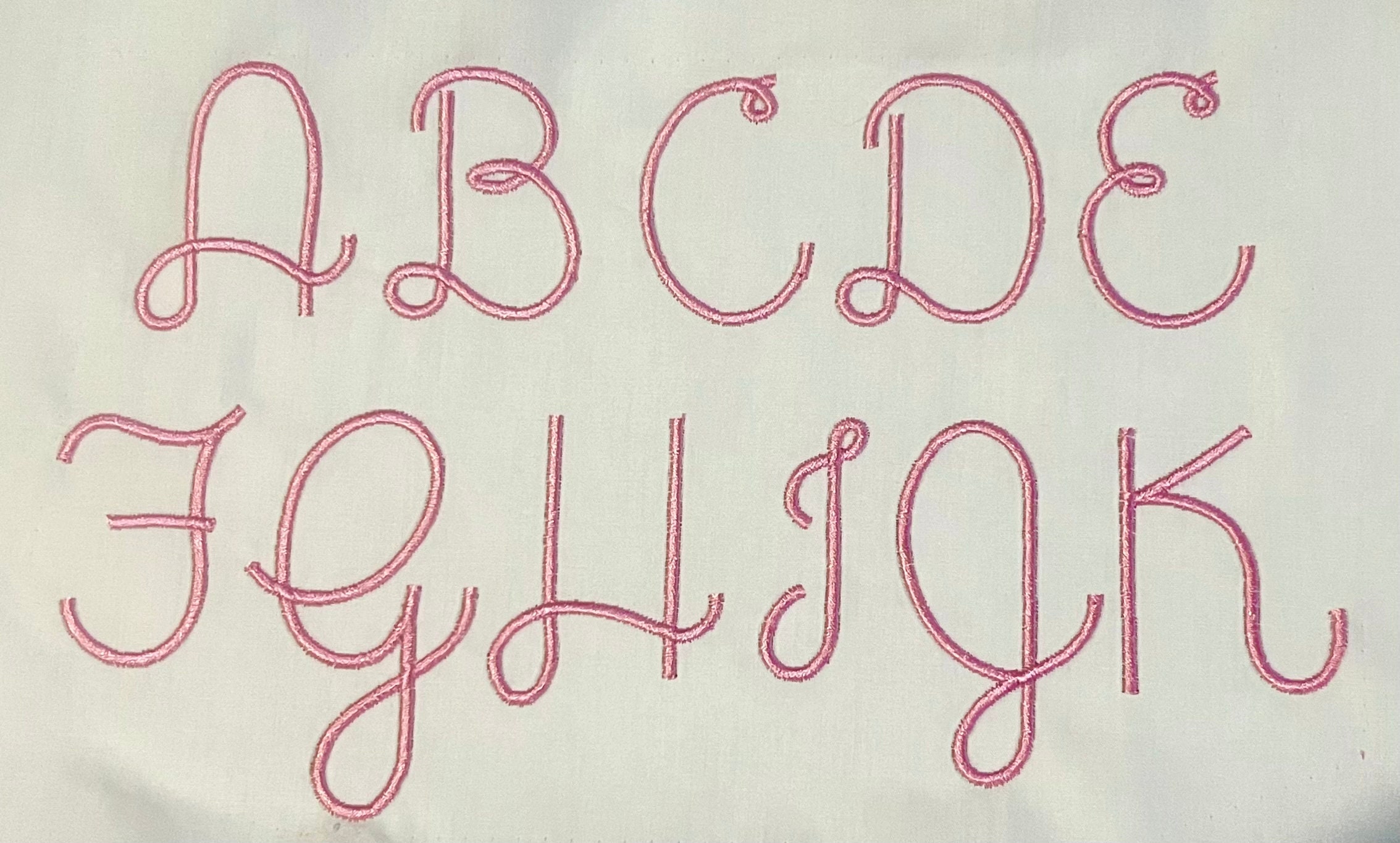 Satin Script Cursive Font Machine Embroidery Design 3 Sizes BX PES DST ...