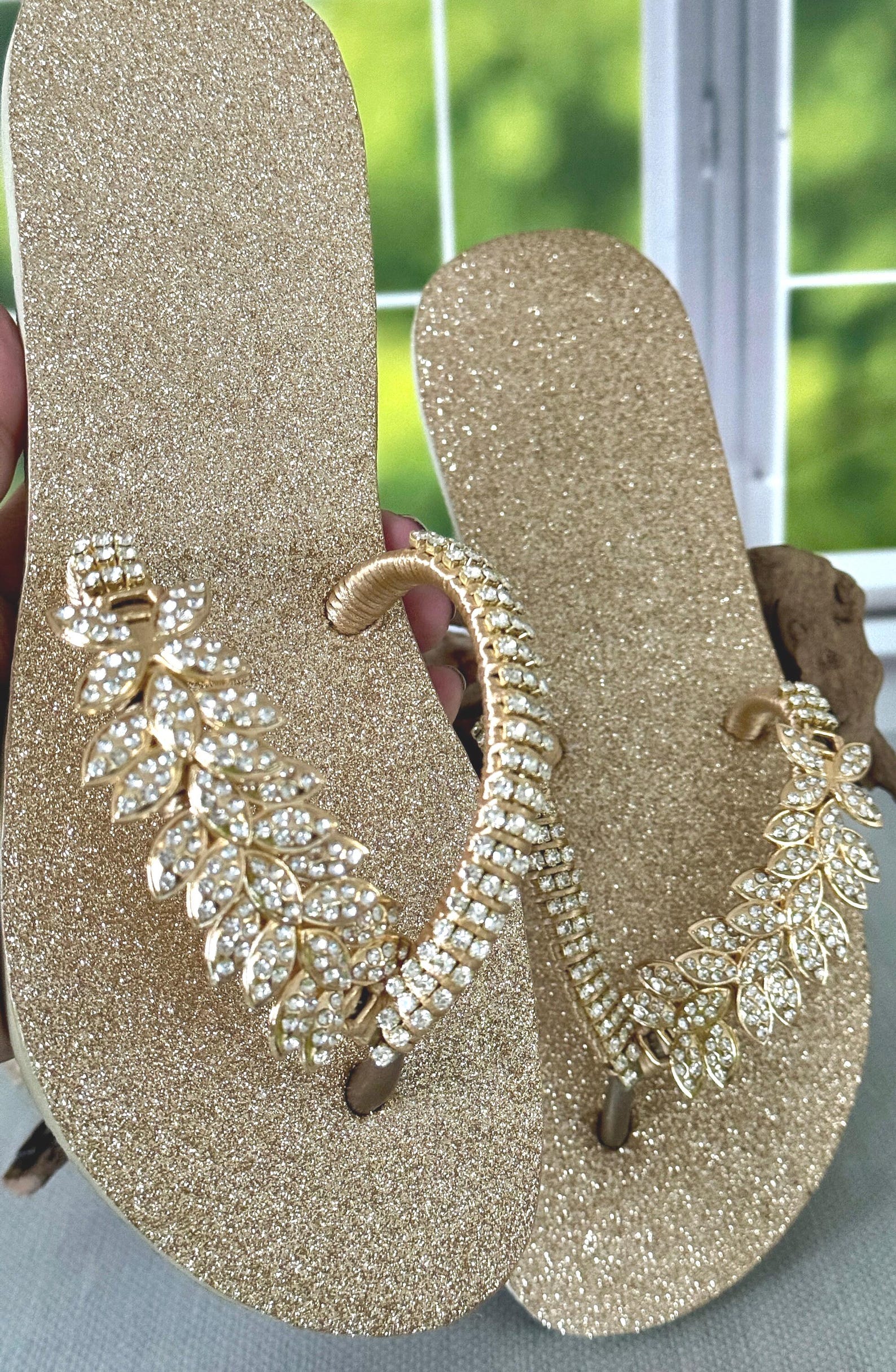 Sunset Glow Bridal Flip Flop Handmade Sparkly Crystal Rhinestone Sandal ...