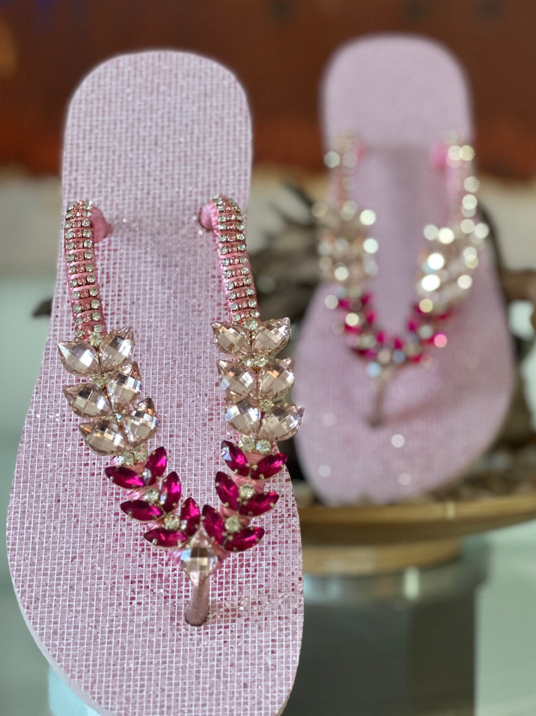 Cutest Pink Flip Flop Woman Handmade Sweet 16 Sandal Custom Open Toe ...