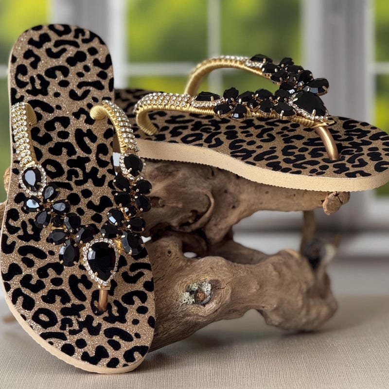 Animal Print Sandals - Etsy