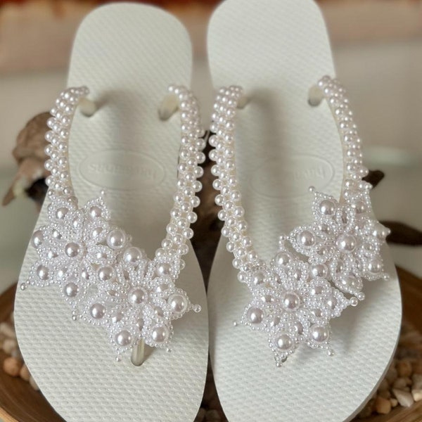 Pearl Flip Flops - Etsy