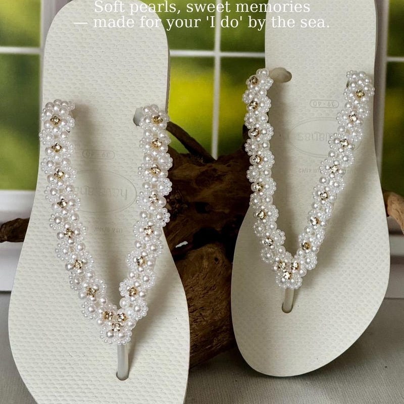 Pearl Flip Flops - Etsy