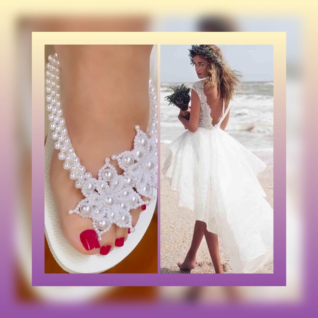 Elegant Bride Beach Wedding Sandal for Summer Ceremonies White ...