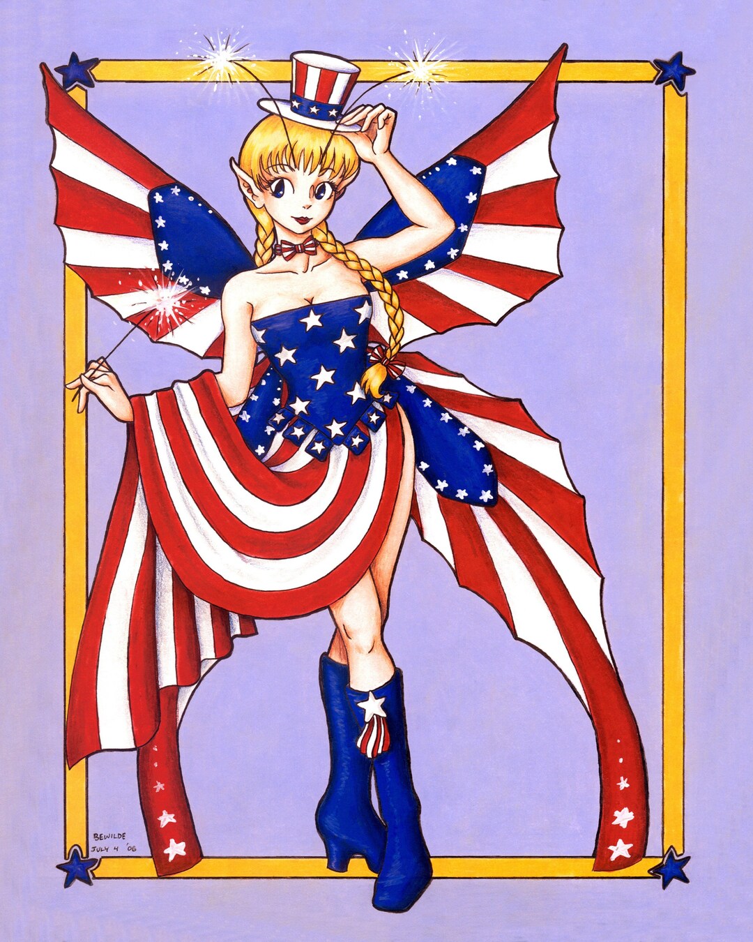 Fourth of July Fairy Fantasy Art Print Limited Edition - Etsy