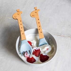 Personalized Baby Utensils Spoon and Fork Set Sweet Baby Giraffe Laser ...