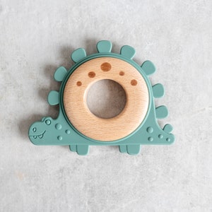 Personalized Baby Teether | Dinosaur Teether | Laser Engraved ...