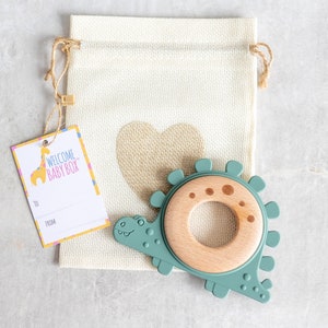 Personalized Baby Teether | Dinosaur Teether | Laser Engraved ...