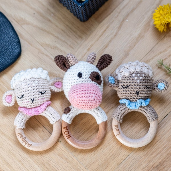 Wood Baby Rattle - Etsy