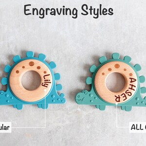 Personalized Baby Teether | Dinosaur Teether | Laser Engraved ...