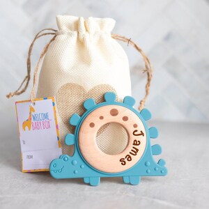 Personalized Baby Teether | Dinosaur Teether | Laser Engraved ...
