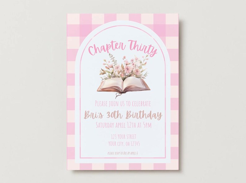 Book Birthday Invitation: Editable Reading Party Invite (digital ...