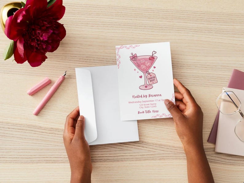 Booktok Invitation, Book Club Invitation, Book Cocktail, Book Club ...