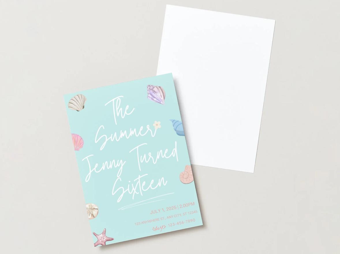 The Summer I Turned Pretty Birthday Invitation, Beach Theme Invite ...